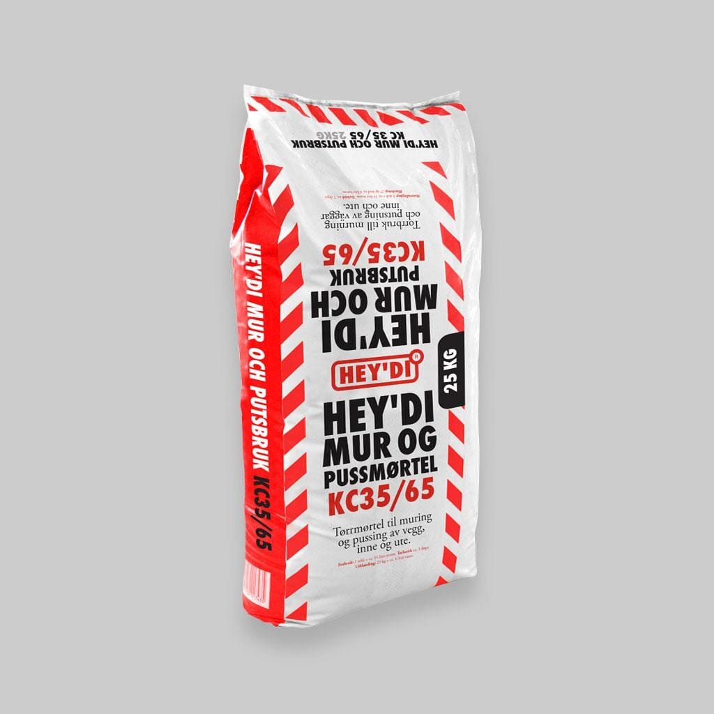 Minde - HeyDi KC35/65 Mur & Pussmørtel - 25 kg.sekk - BETOMUR AS