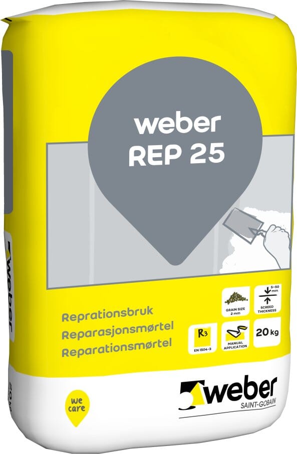 SV - Weber Rep 25 Rep.mørtel - 20 kg.sekk - BETOMUR AS